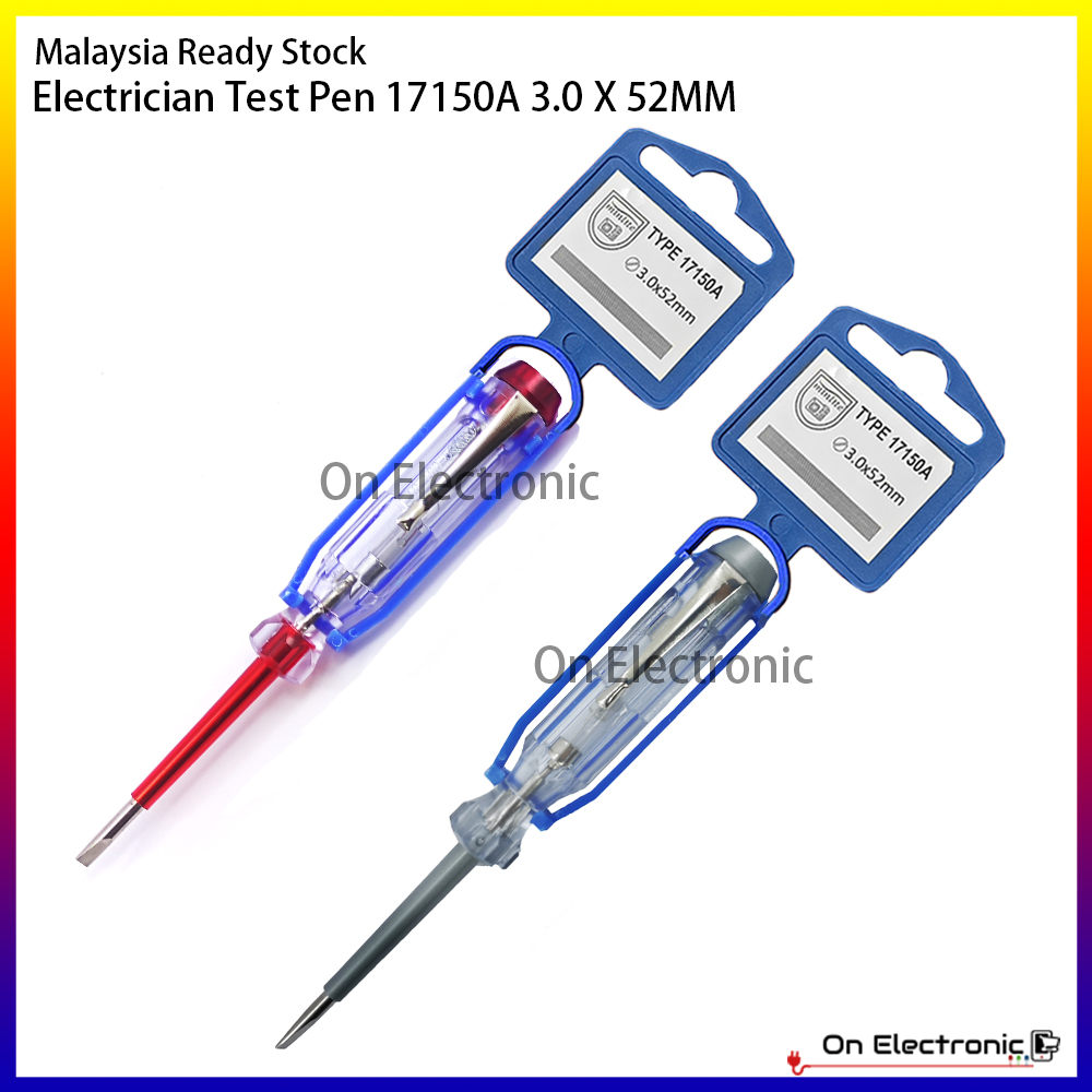 Pen Ujian Juruelektrik 3.0 X 52MM Kelabu/Merah 140mm / Electrician Test ...
