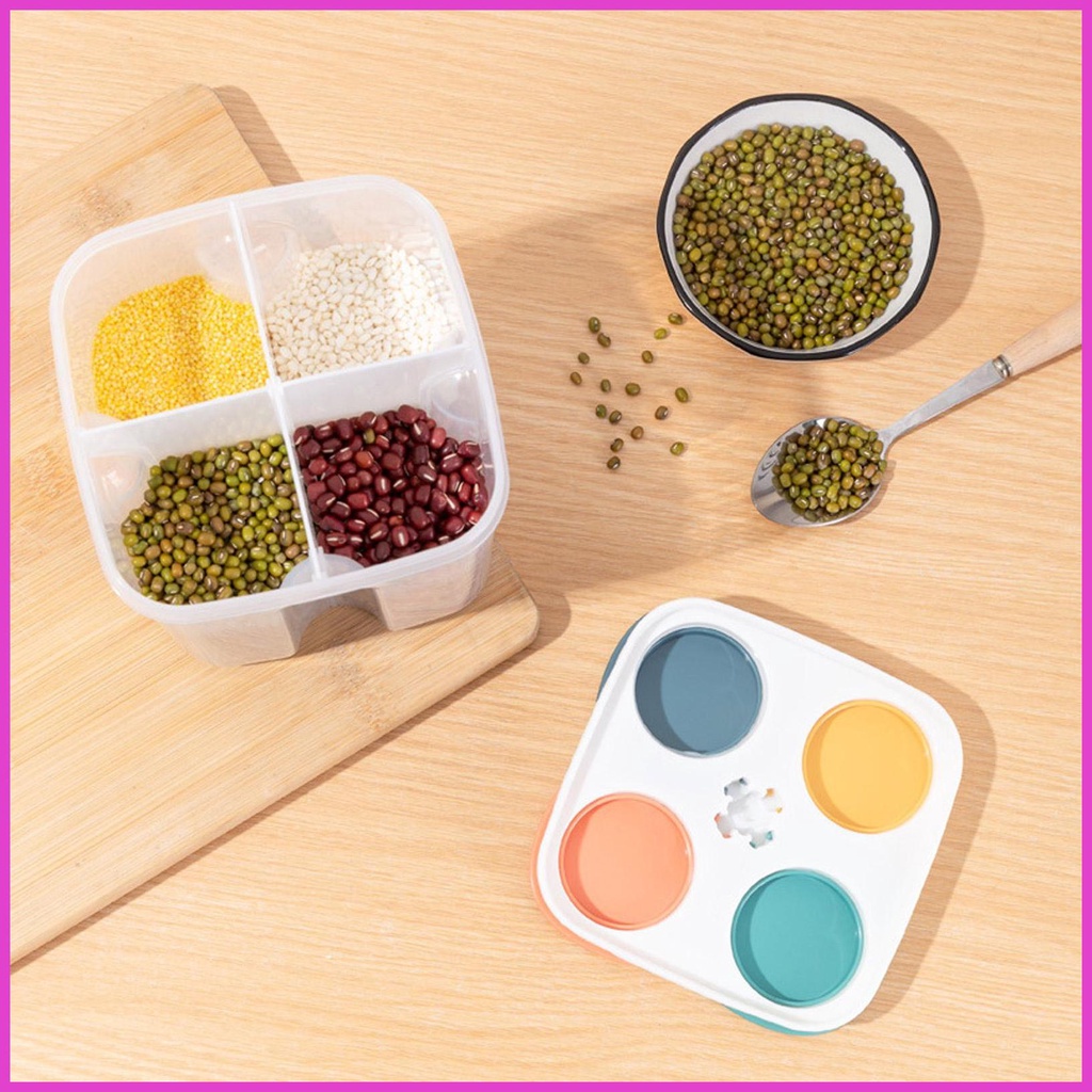 4-in-1 Cereal Dispenser Dry Food Storage Container with Petal Design ...