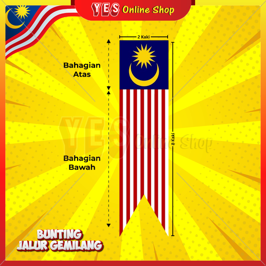 SAMBUTAN MERDEKA - BUNTING 2X8 JALUR GEMILANG BENDERA MALAYSIA | Shopee ...