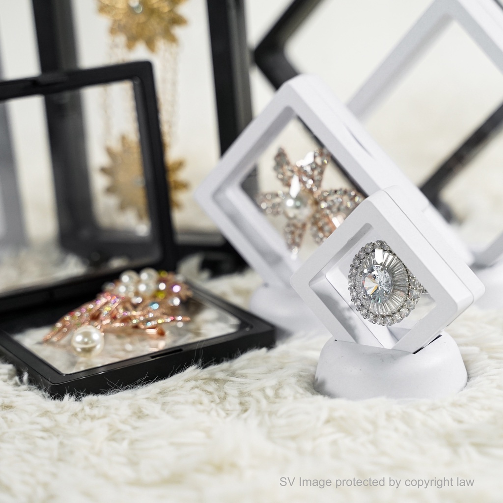 SV Jewellery Display Storage Box - Dust-Proof, 3D Transparent Gift Box ...
