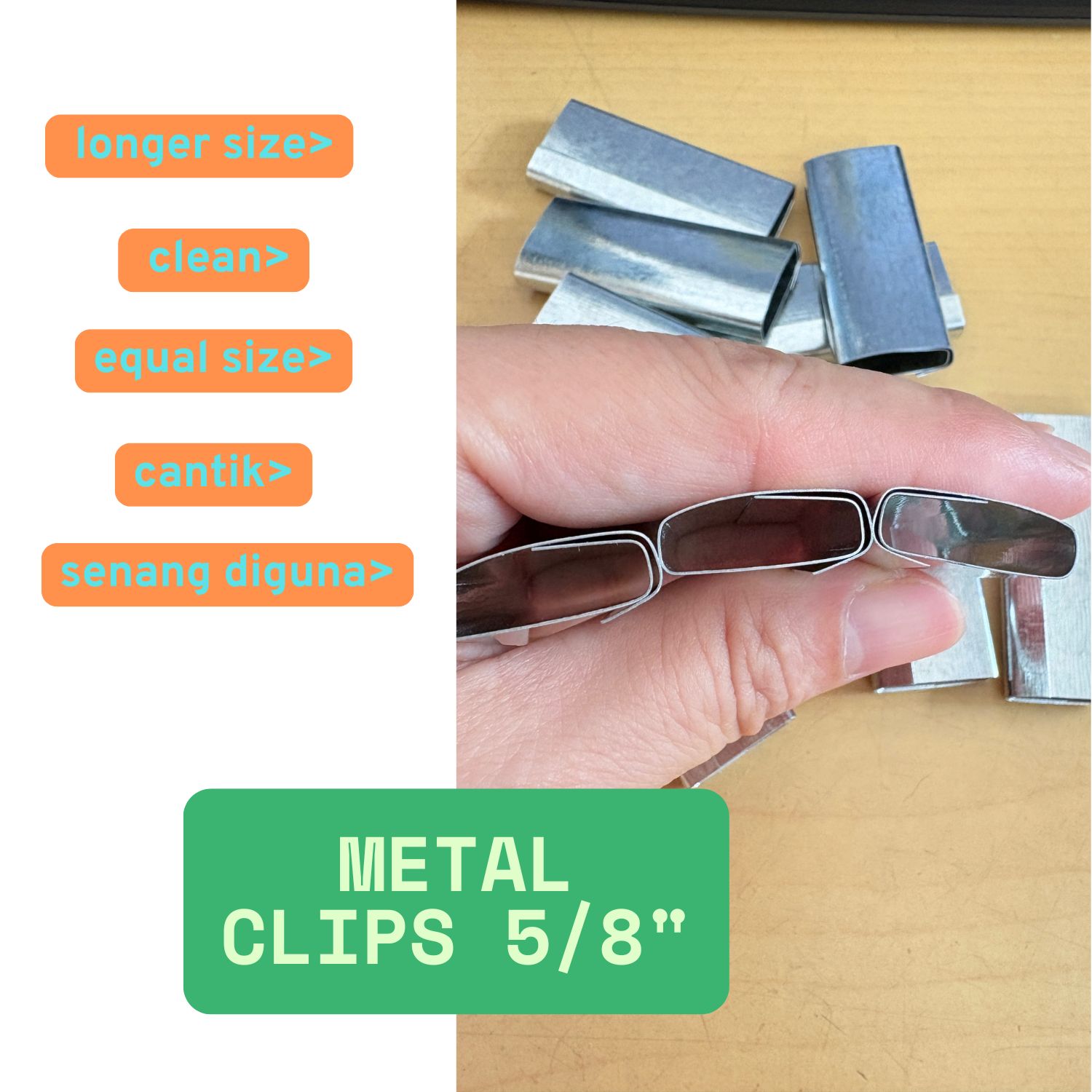 PVC Packing clip 5/8" (1.7cm) For PVC STRAPING BELT 580g+-/ metal ...