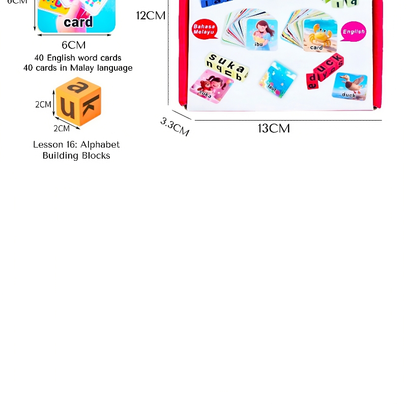 🔥Puzzle Bilingual Malay English Word Building Blocks Spelling Games And ...