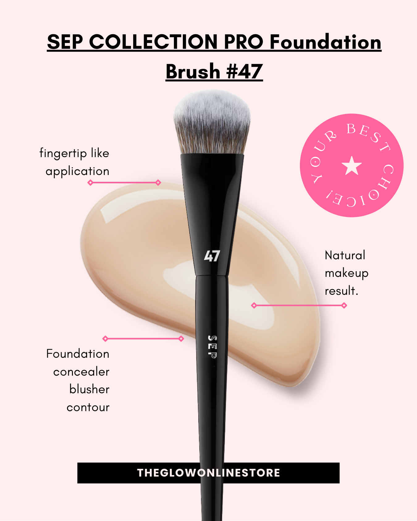 SEPHORA 47# New Black Foundation Brush berus foundation blusher berus ...