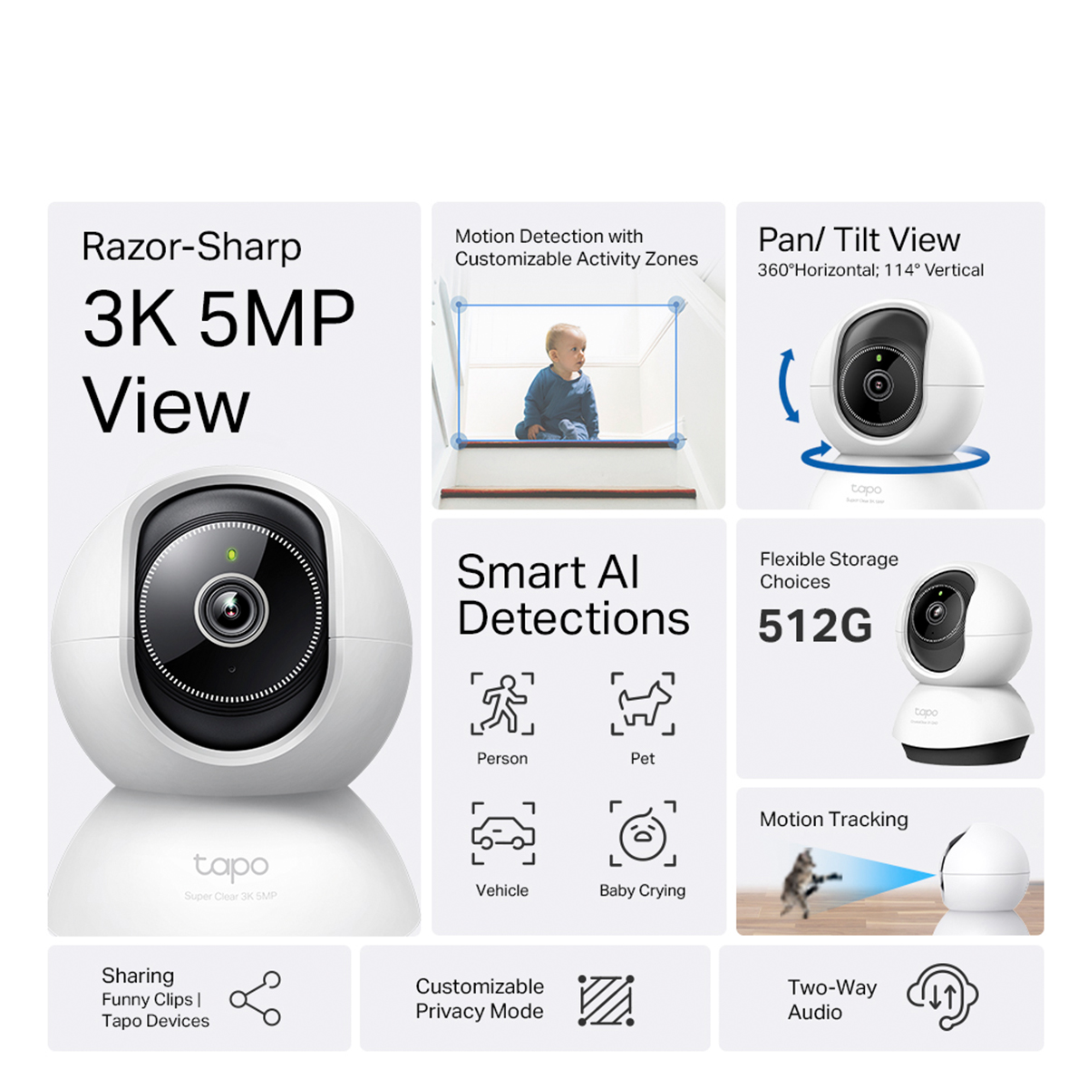 【SIRIM】TP‑Link Tapo TC74 AI Home Cam 3K 5MP 360° Coverage, Motion ...