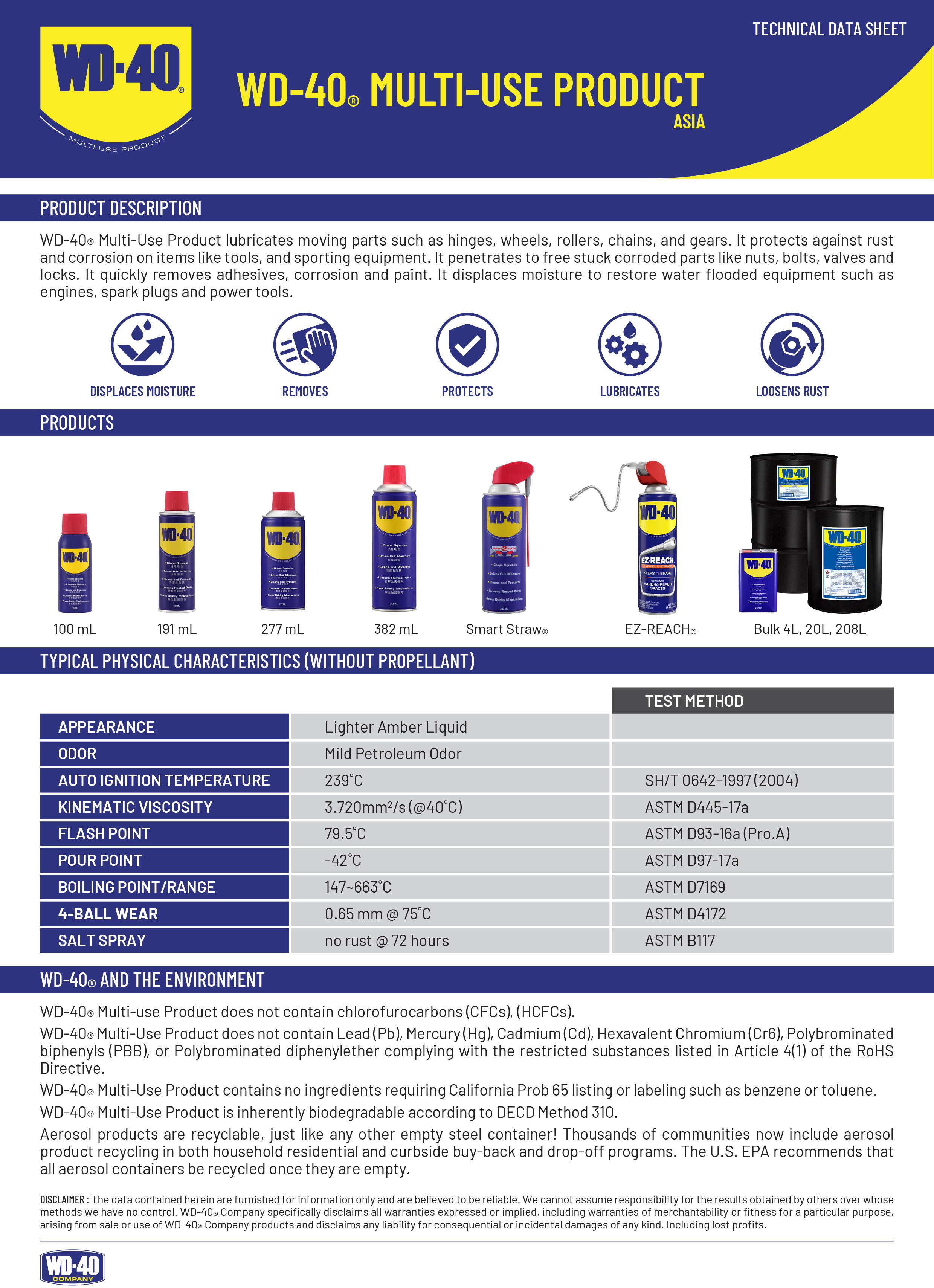 WD-40 Multi-Use Product Multi-Purpose Lubricant 277ml 333ml 382ml 412ml ( Carton Order ...