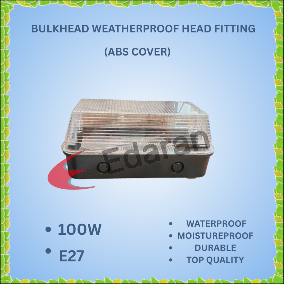 W&B 100W E27 BULKHEAD WEATHERPROOF HEAD FITTING-IP44 (ABS COVER ...