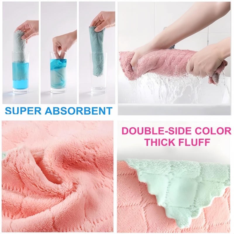 25x25cm💥Kain Lap Meja Microfiber Household Kitchen Towel Wipe Table Oil ...