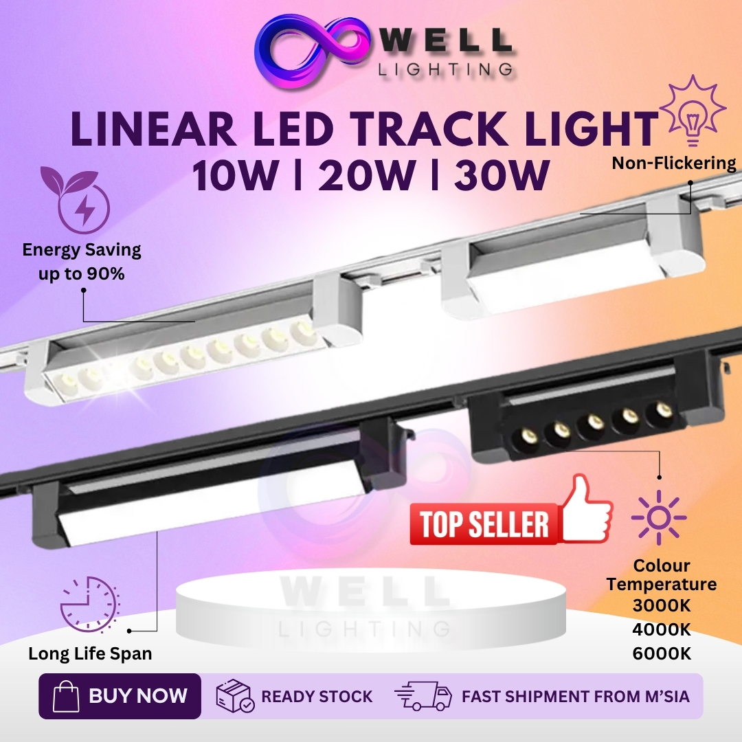Lampu Track LED Track Light 10W 20W 30W LED Spotlight 1 Meter Track ...