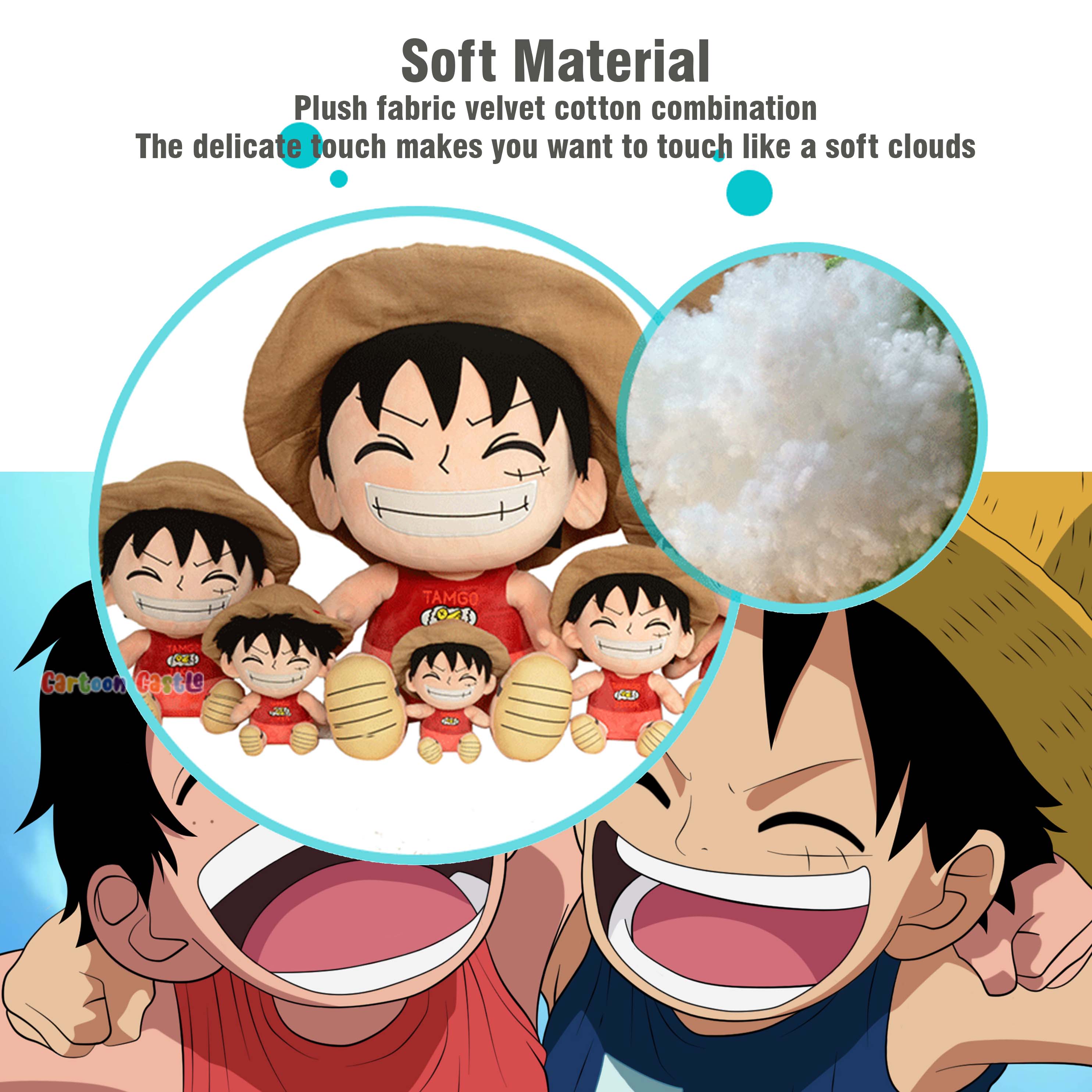 One Piece Plush Doll Keychains Luffy Chopper Laboon Plushie Toy Doll ...