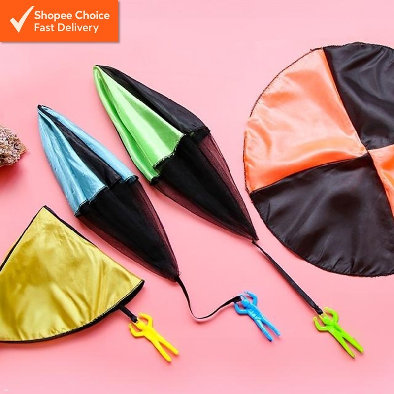 Sky Fun Kids Portable Parachute Toy - Foldable Hand-Throw Parachute ...