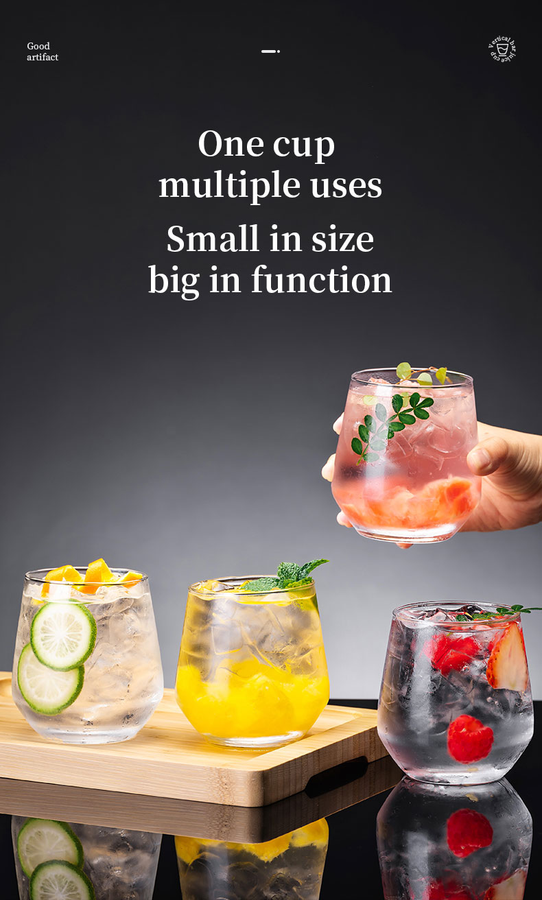 305ml Round Glass Cup Personalized Wine Glass Transparent Cocktail ...
