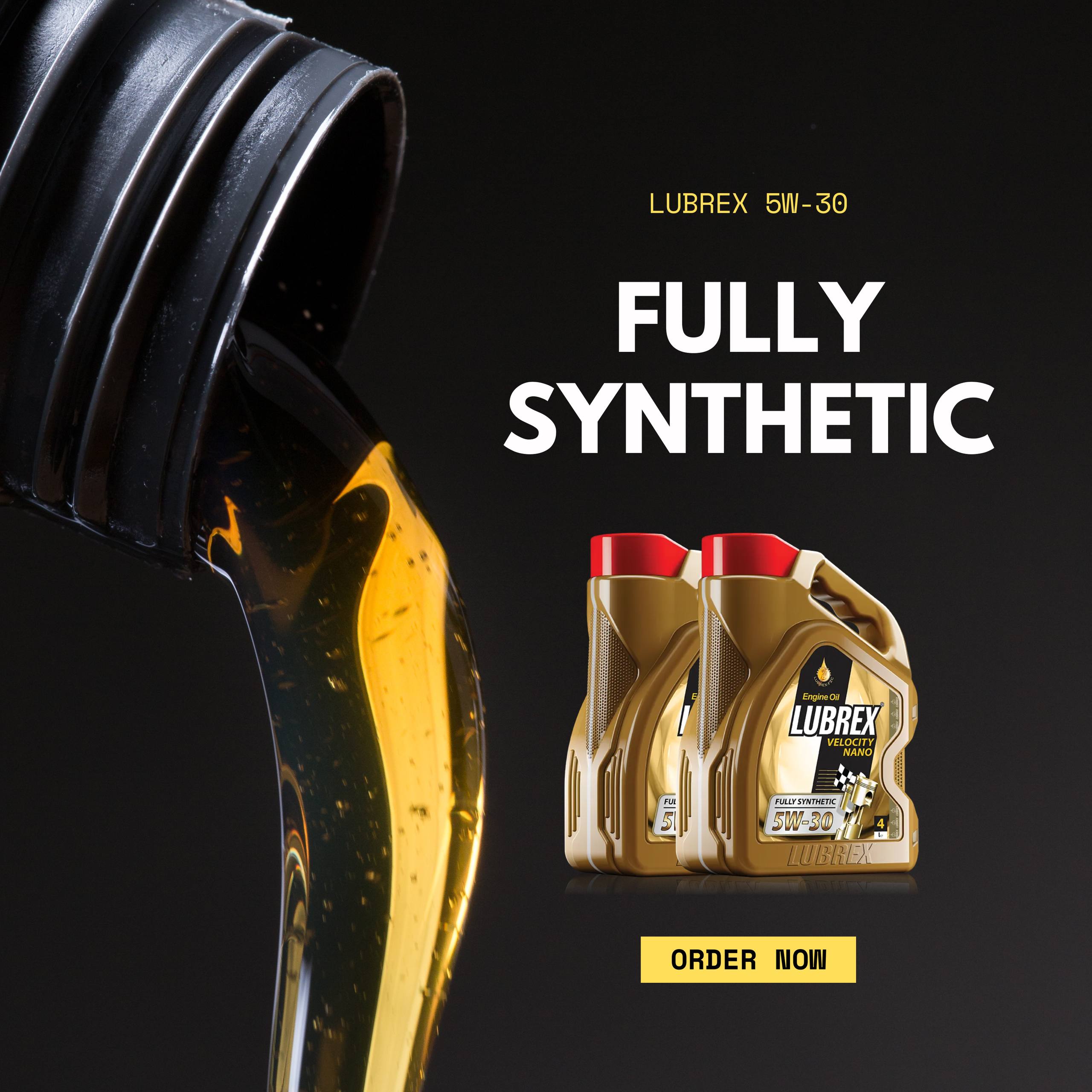LUBREX Velocity Nano RX 5W-30 Fully Synthetic Engine Oil 4L with Free ...
