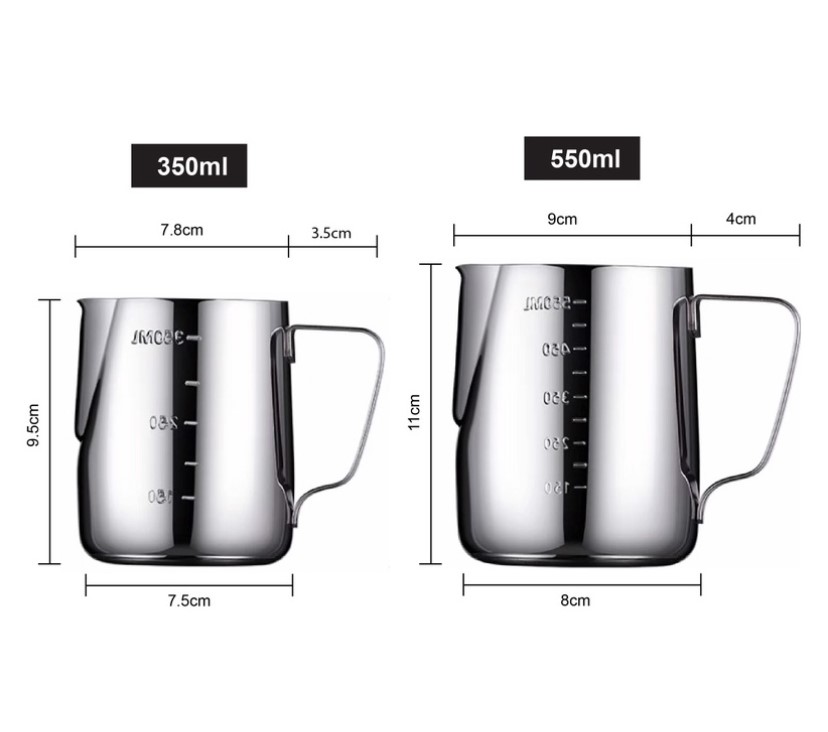 Coffee Milk Frothing Pitcher Stainless Steel Jug | Teflon Coated Rainbow Color | 350ml / 550ml ...