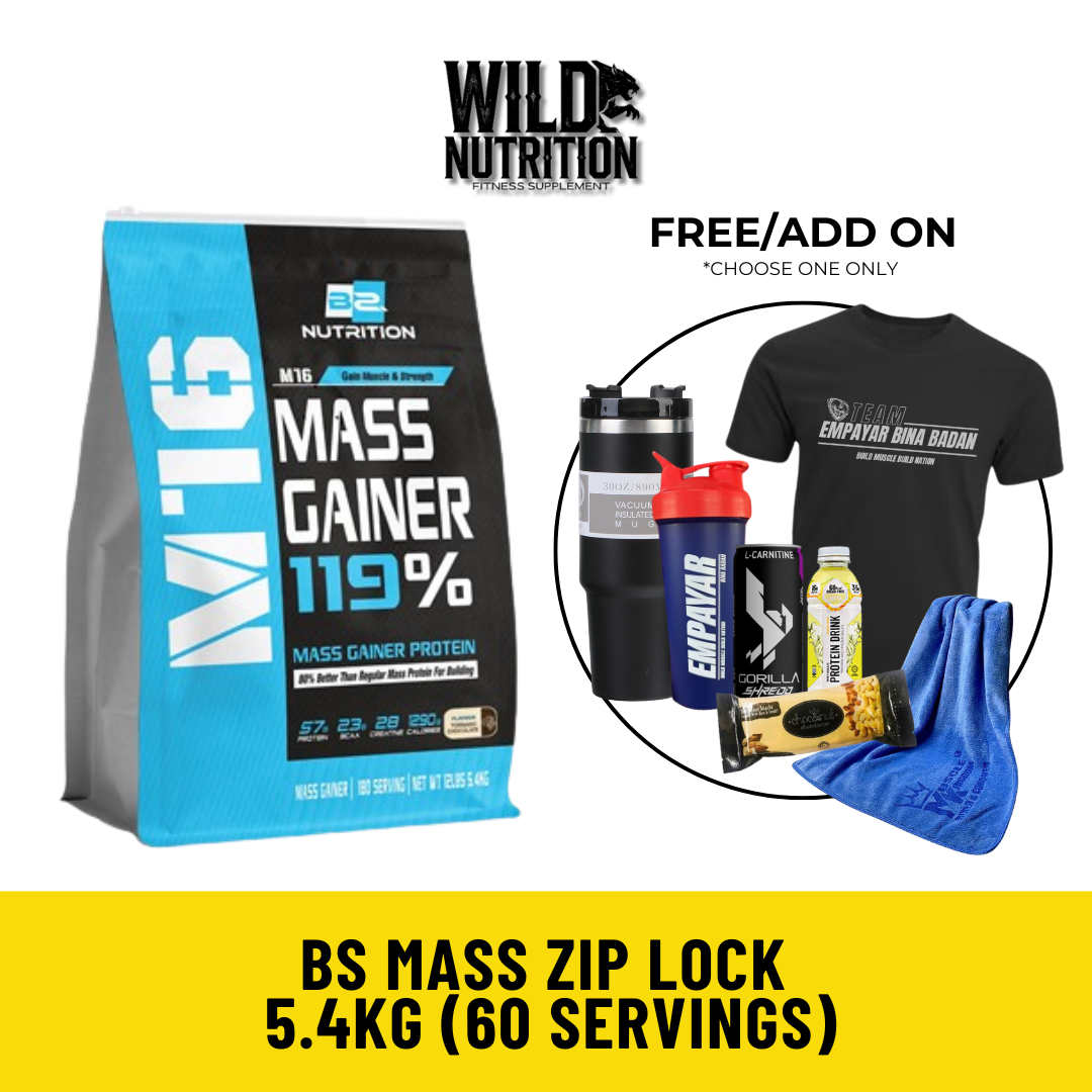 Bs Nutrition Mass Gainer Protein M16 Halal (5.4kg) Zip Lock Bag ...