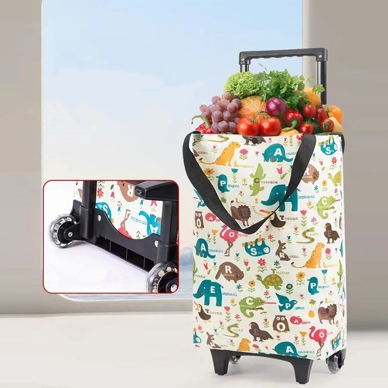 Beg Troli Beli-belah Foldable Collapsible Shopping Trolley Bag ...