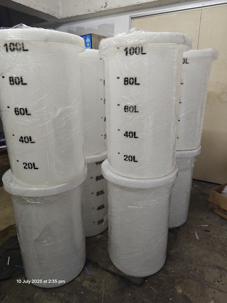 PE Water Tank c/w Cover with Liter Marking Tangki Air 100L For Vending ...
