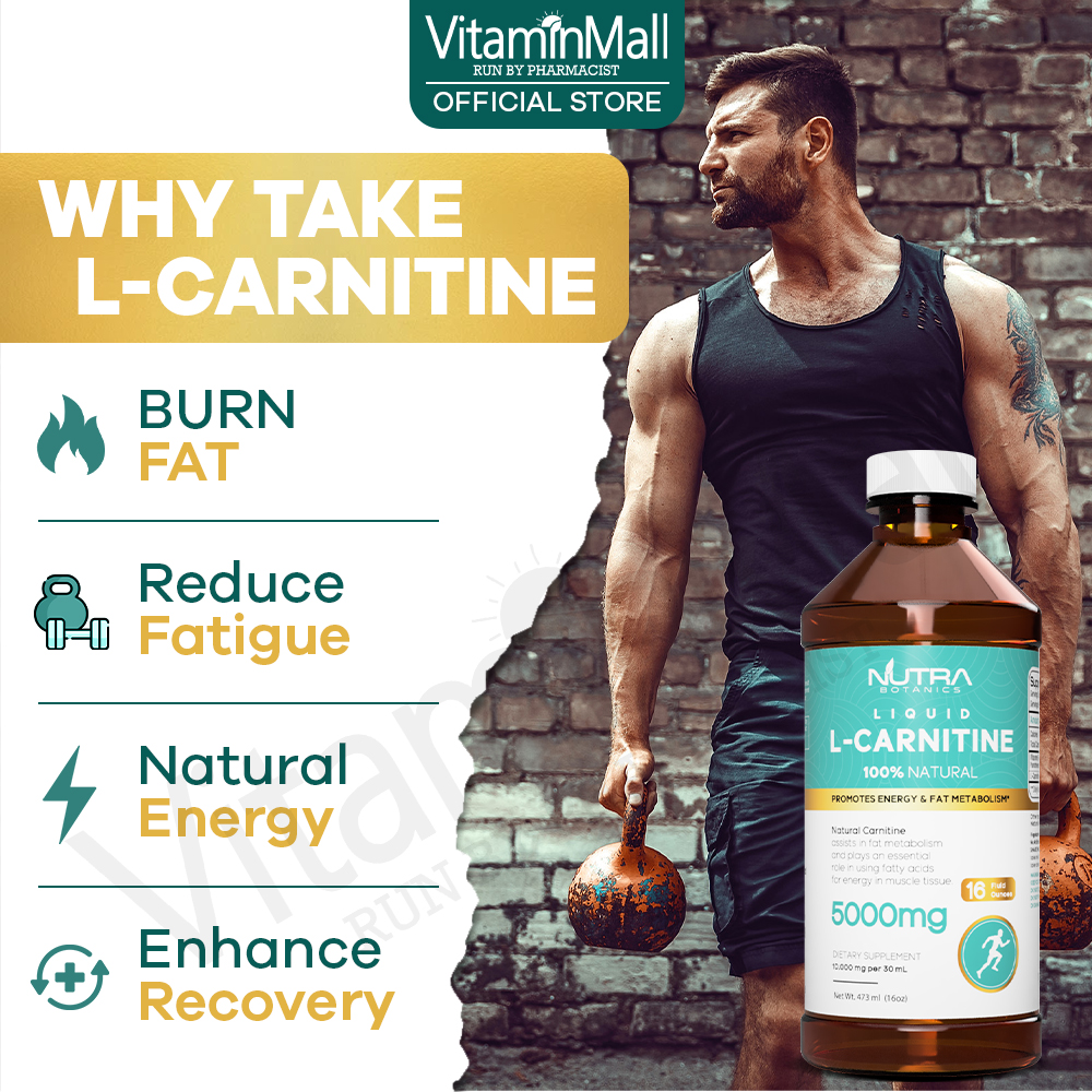 [TWIN PACK] Nutra Botanics 5000mg L Carnitine Fat Burner Supplement - L ...