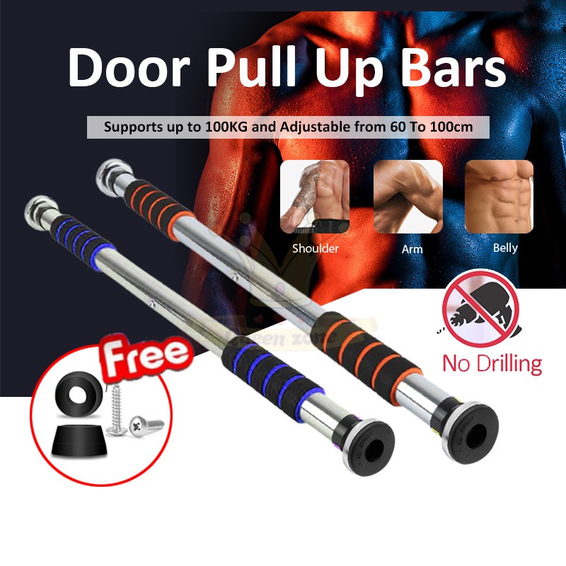 Fit Flex No-Drill Pull-Up Bar - Adjustable 62-100cm Doorway Gym Bar for ...