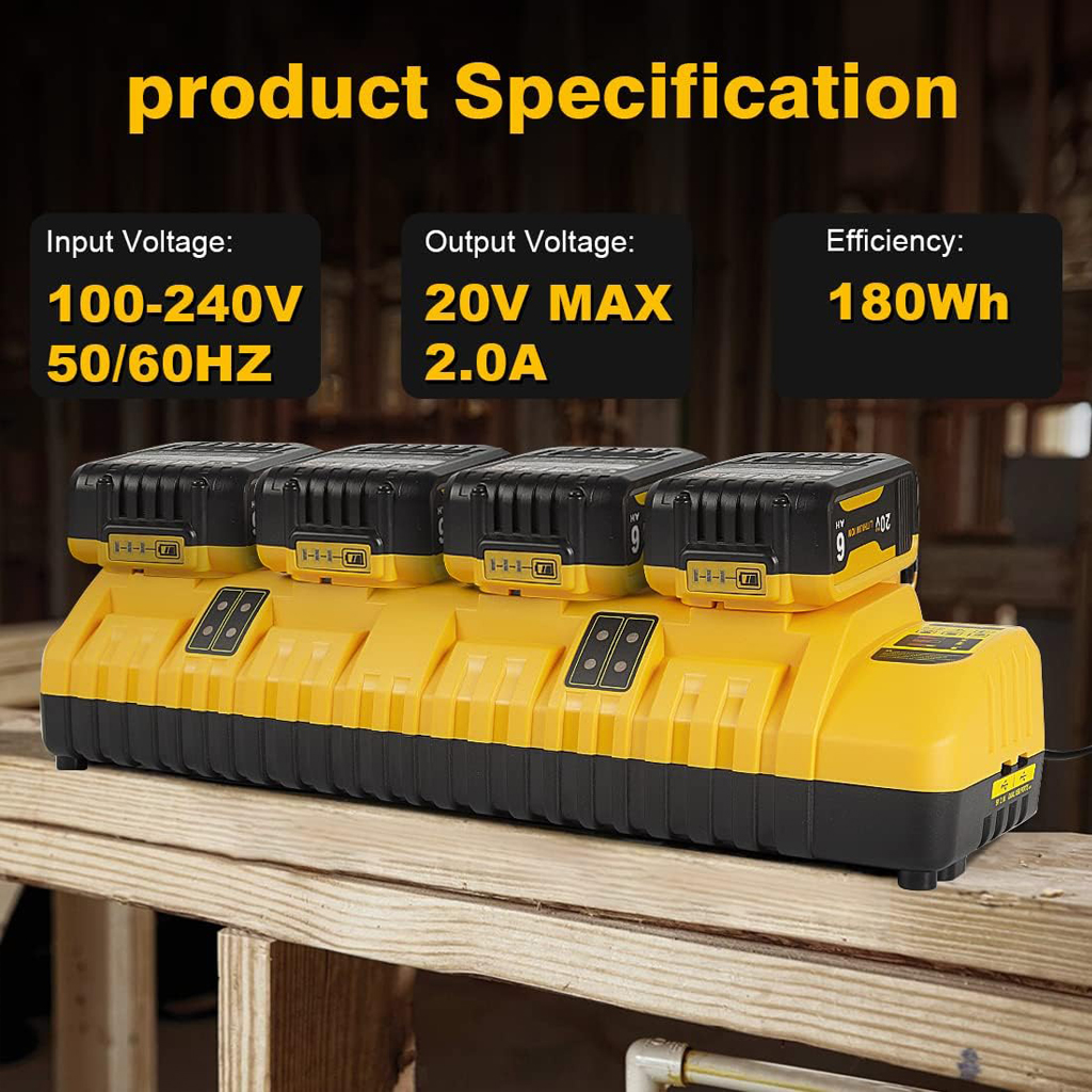 DEWALT DCB104 Charger Station For 12V / 20V / 60V Lithium-ion Battery 4 ...