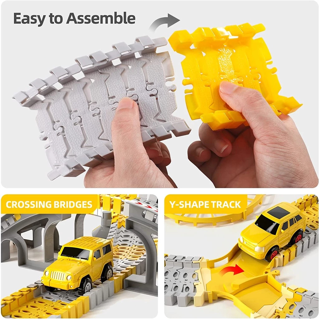 Electric Train DIY Rail Toy Set for Kids Electricity Track Car Toys ...