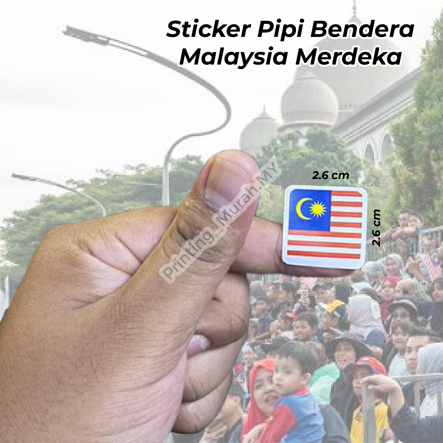 Sticker Pipi Bendera Malaysia Merdeka Bentuk Hati dan Petak ( 2pcs HATI ...