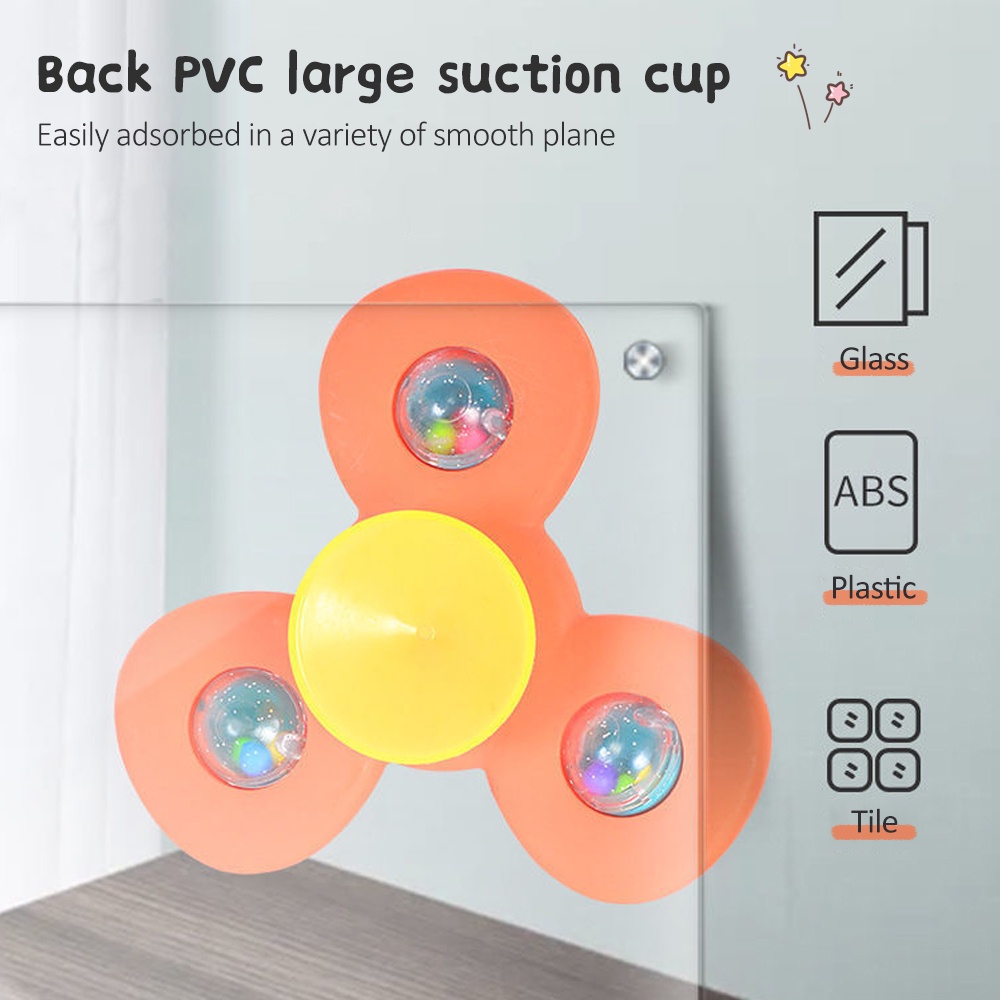 Baby Spinner Toy Set – 3PCS Suction Wall & Bath Spinning Toys for Kids ...