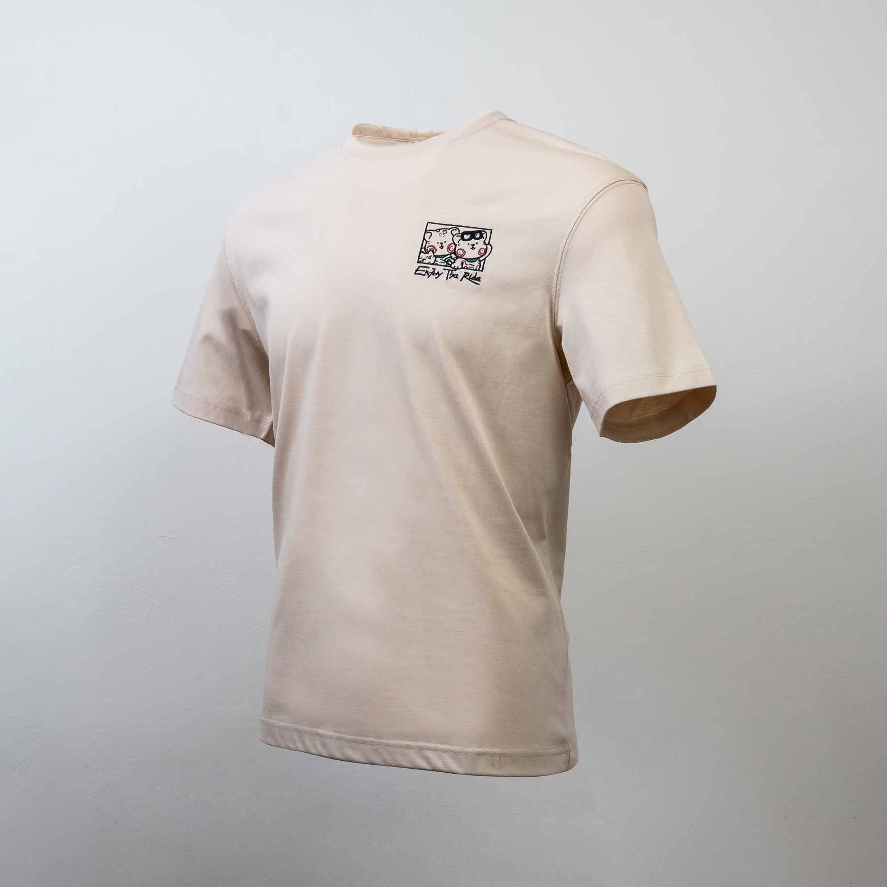 HLA The Star Paws Series Enjoy The Ride Letter Short Sleeve T-Shirt Men ...