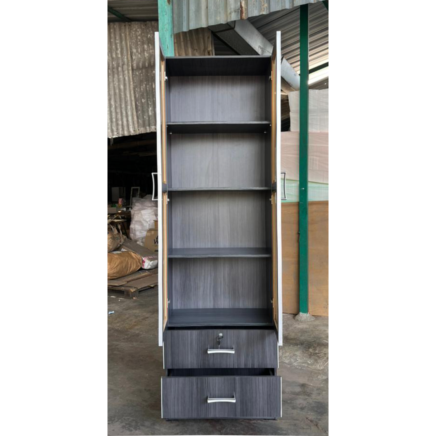 HOMATRIX Display Glass Cabinet Living Room Storage With Drawer Almari ...