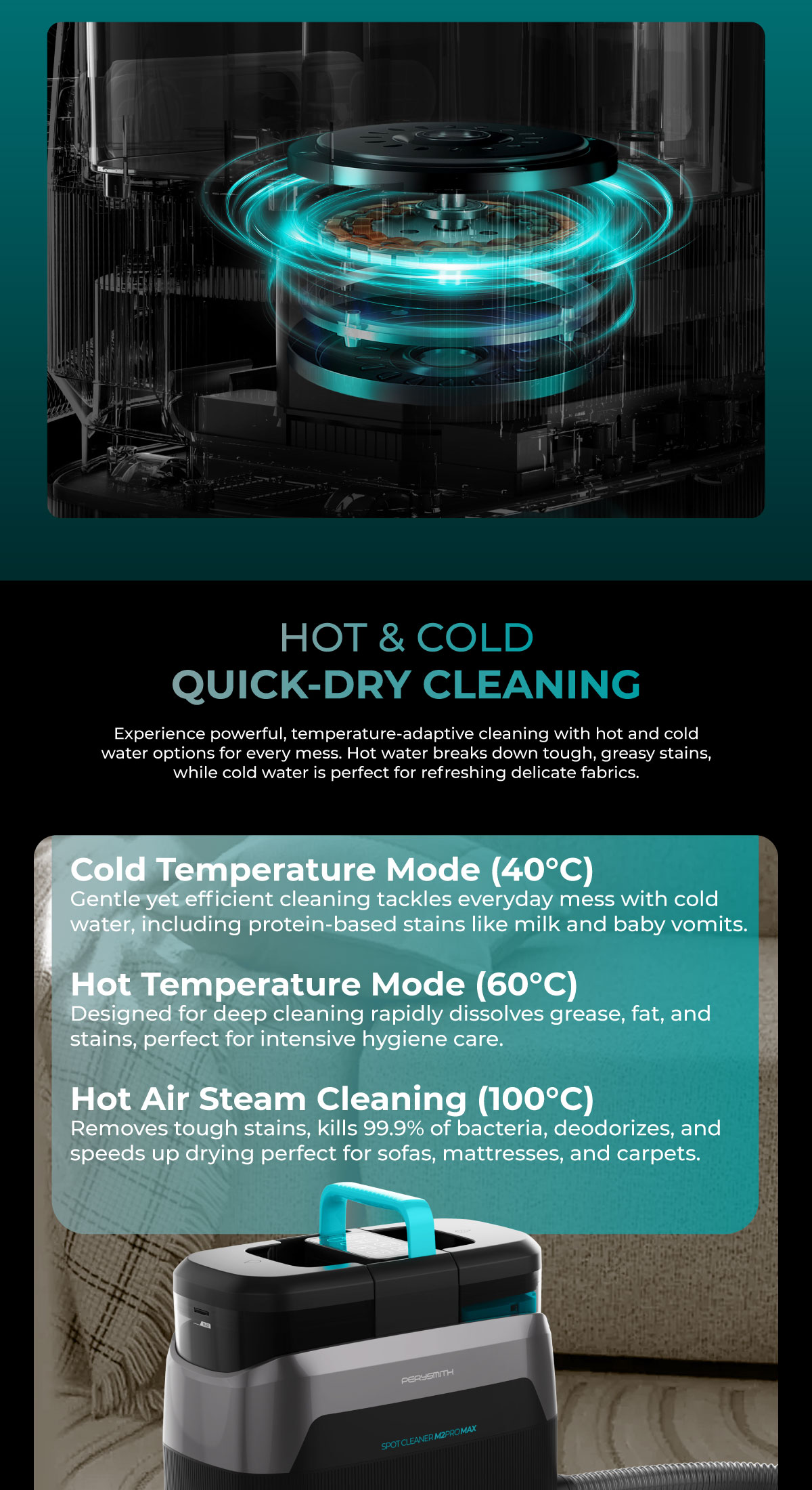 PerySmith M2 Pro Max Hot Water Steam Spot Cleaner CleanPro Series ...