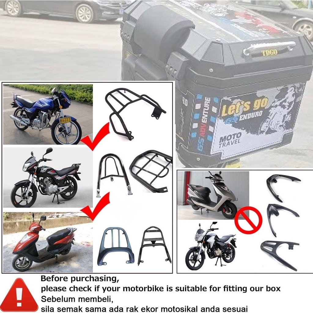 RYP Top Box Motor 45L ABS Monorack LC135 Monorack Y15zr Y16 RS150 RSX ...