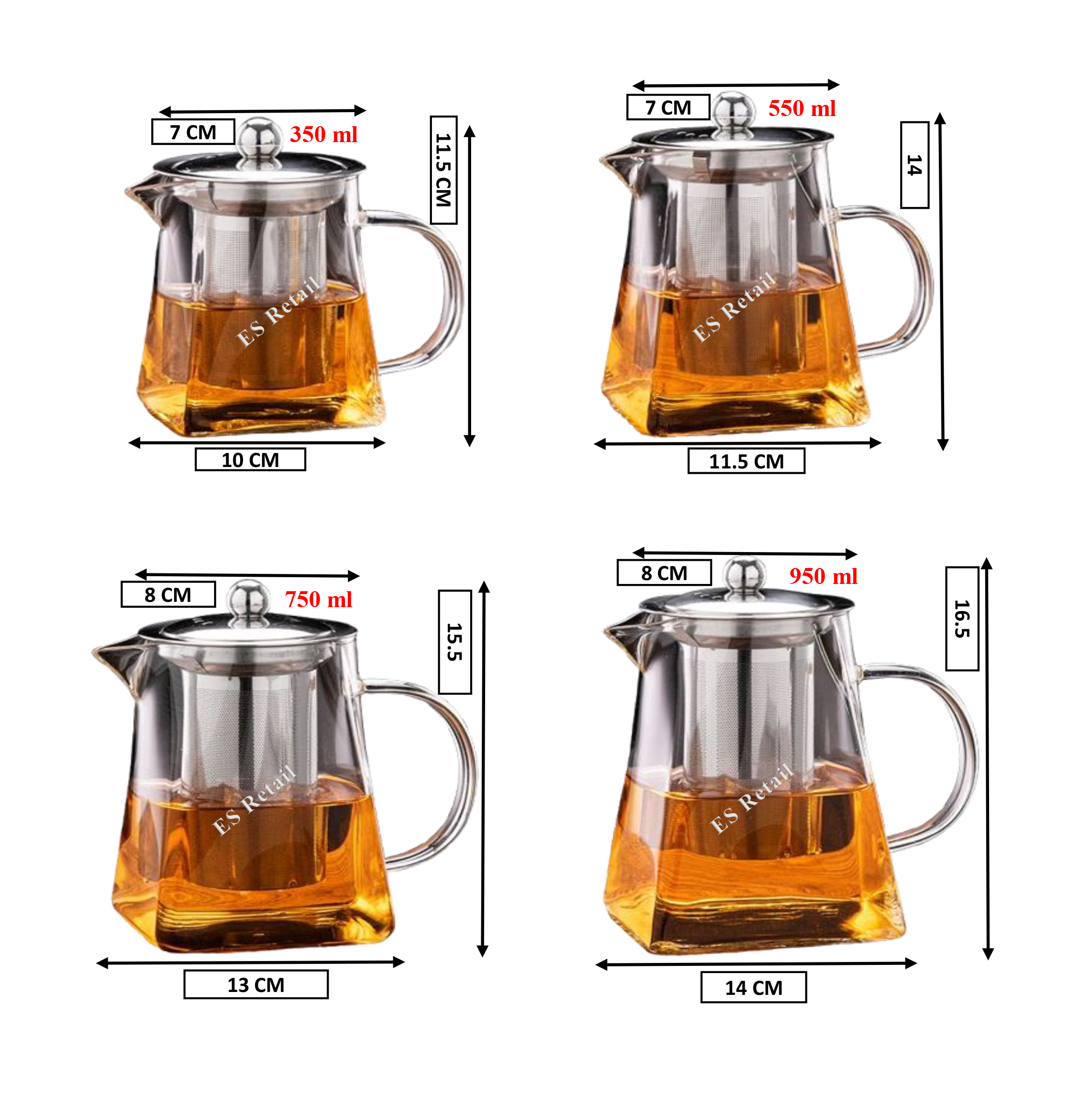 Teapot with strainer Glass jug Borosilicate glass teapot jug Tea pot ...