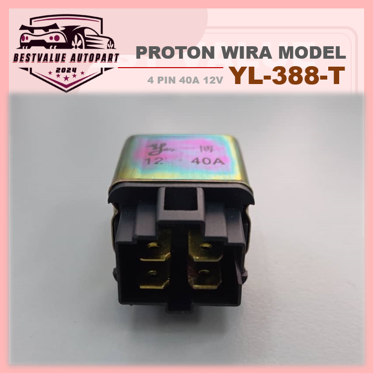 METAL RELAY AIRCOND & FAN TAIWAN 4 PIN 40A 12V PROTON WIRA RELAY ...