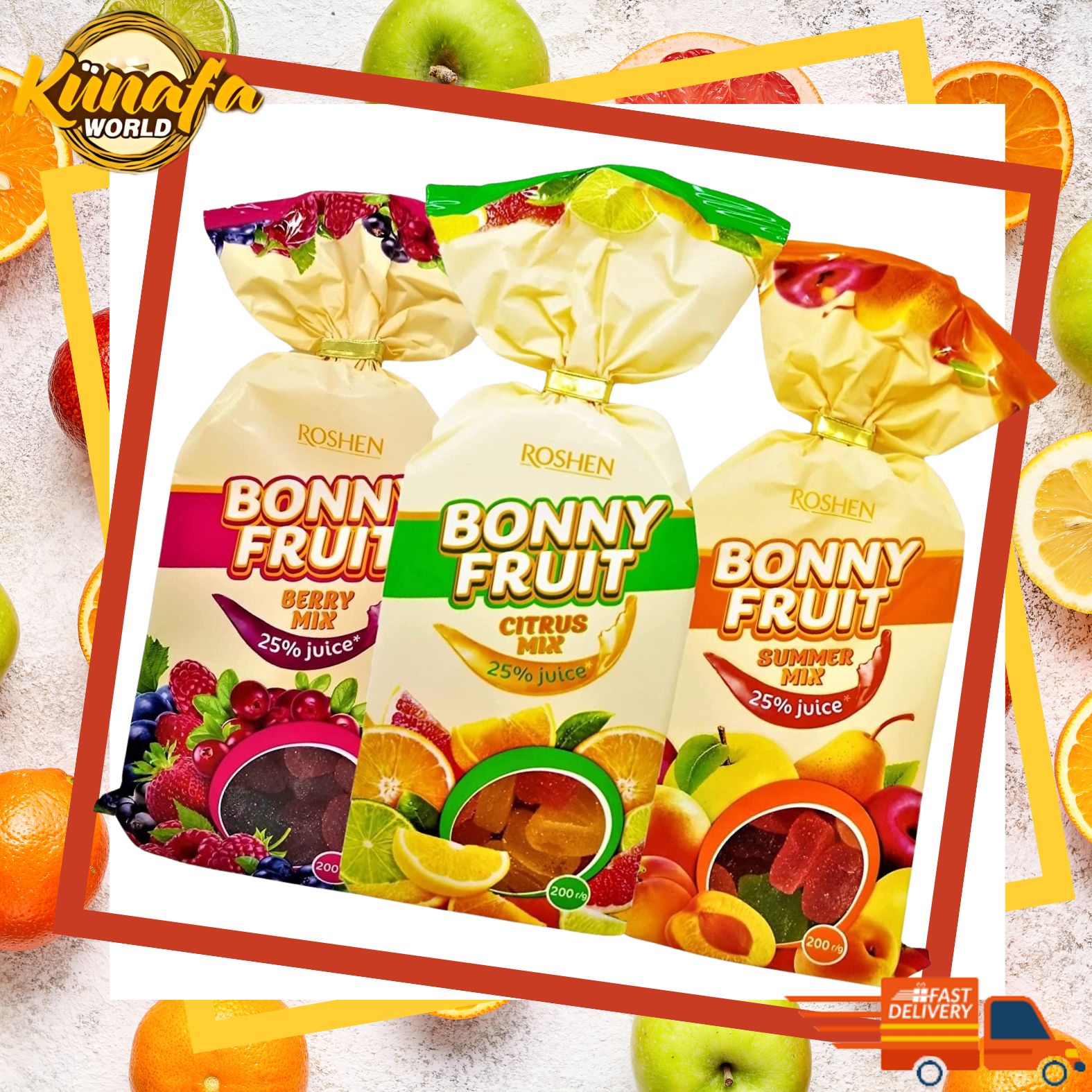 ROSHEN BONNY Fruit Jelly Gummies – 200g | Halal-Friendly Snack Candy ...
