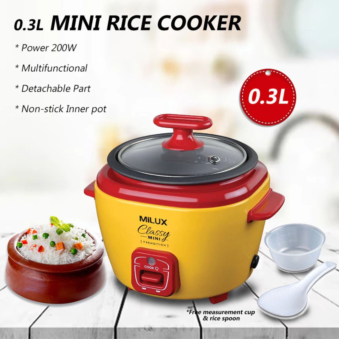 Milux 0.3L Periuk Nasi Kecil Classy Mini Rice Cooker MRC-603 | Shopee ...
