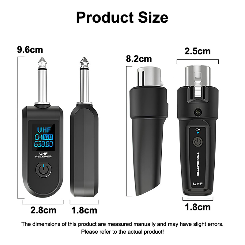 Wireless MicrophoneK Set 1 2.4Ghz System XLR Transmitter and Receiver ...