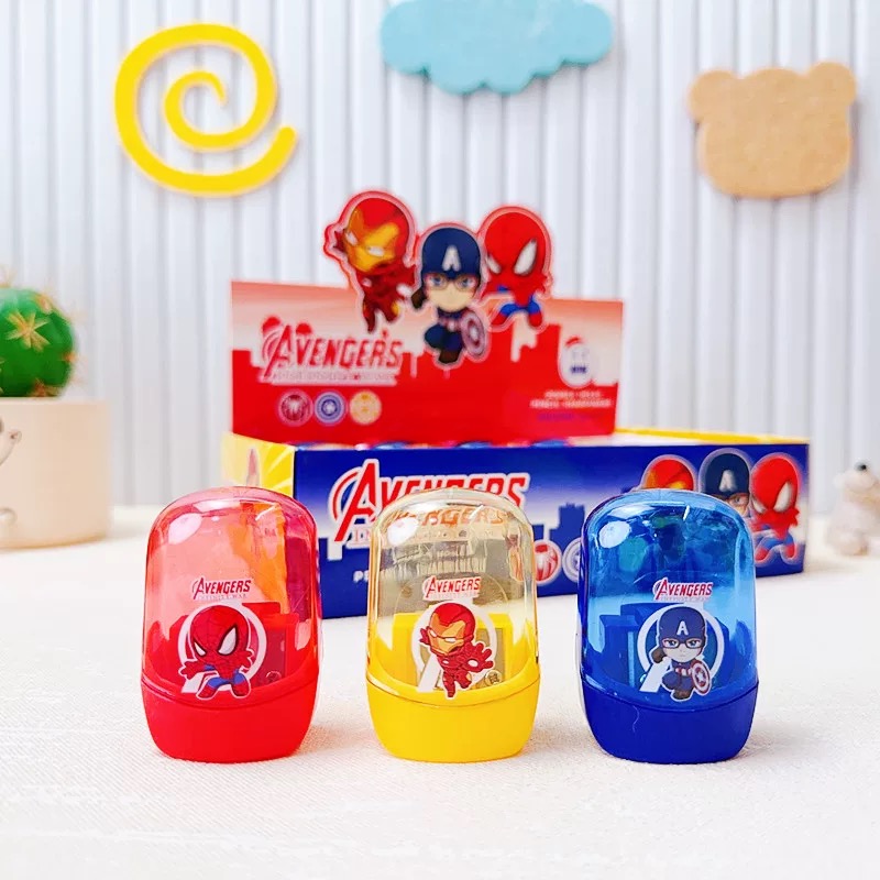 SHARPENER Pemutar pensel kanak pelajar captain pokemon hero spider iron ...