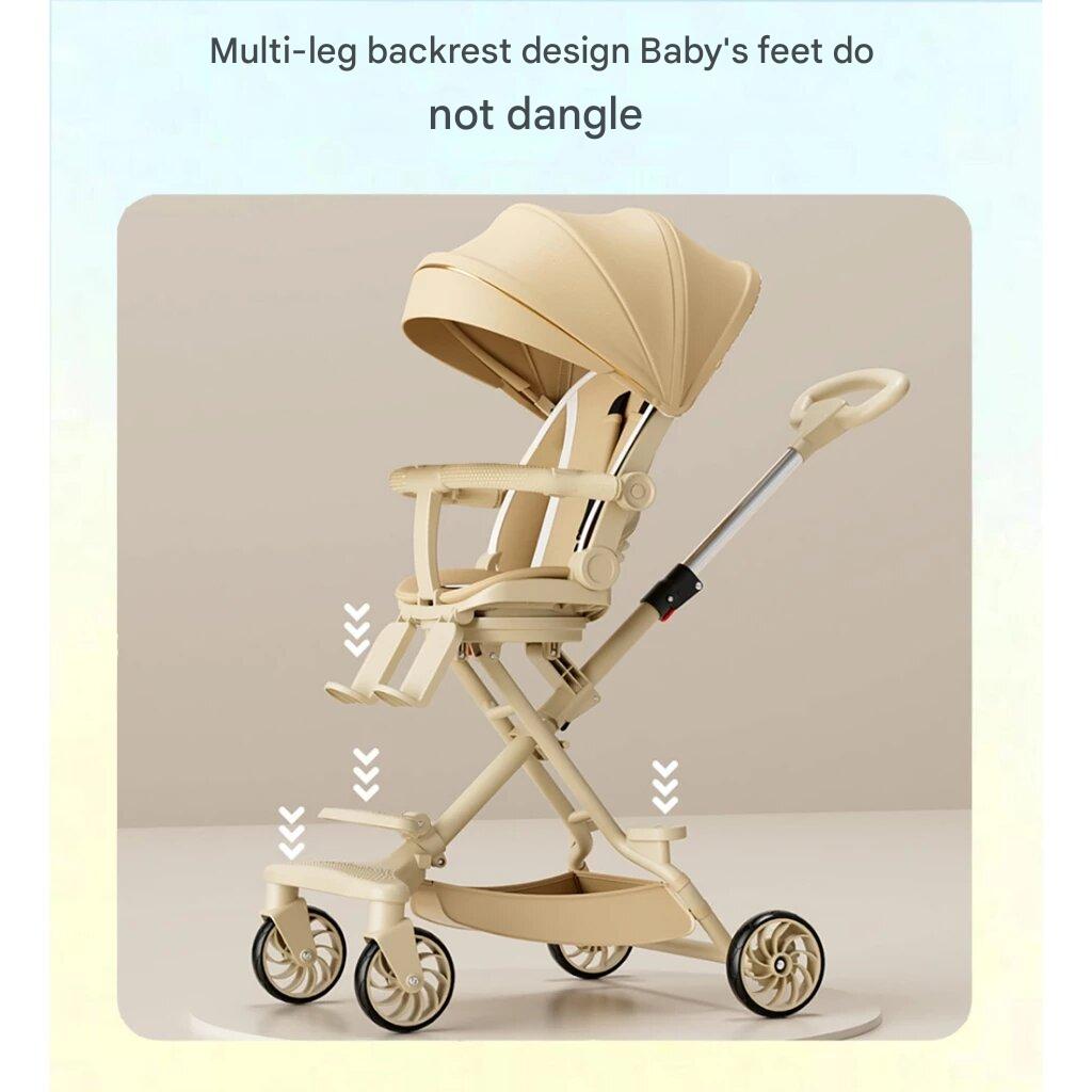 2 Way Reclining Baby Stroller Foldable Can sit or lie down Magic Trolley 360° Putaran | Shopee ...