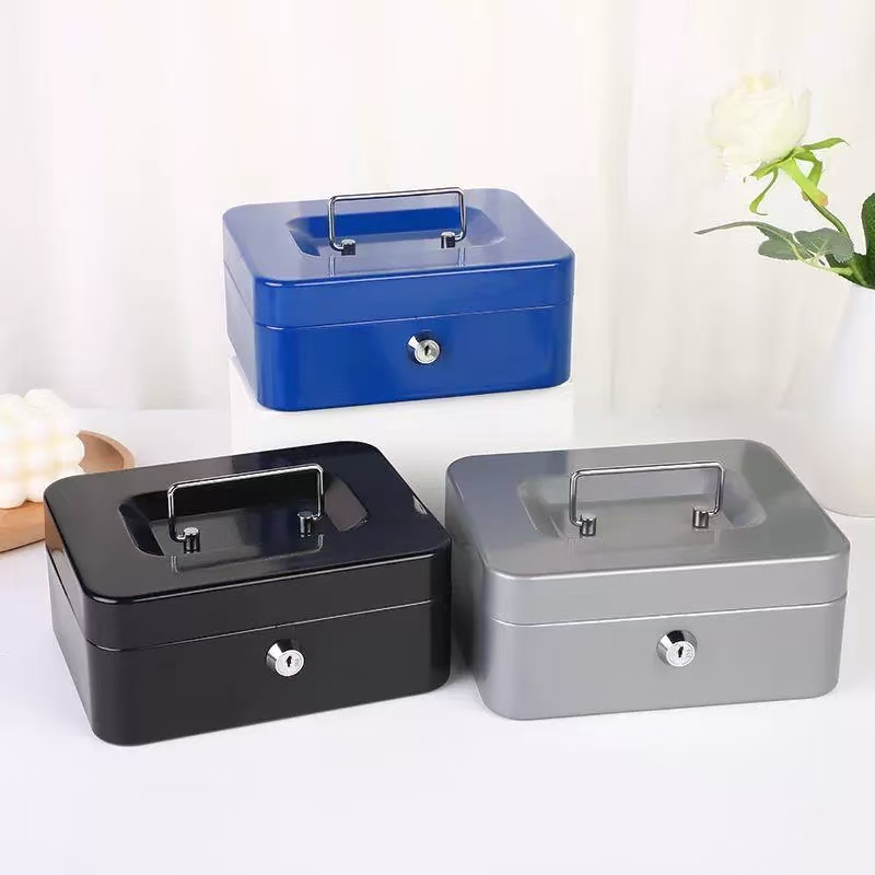 Double layer Metal Petty Cash Box Safety Box Safe Box Tray Safe Money ...