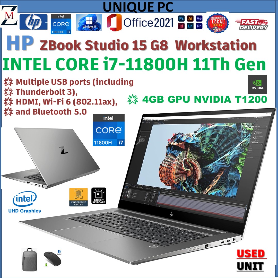 HP ZBook Studio 15 G8 Workstation INTEL CORE i7-11800H-11Th Gen 32GB ...