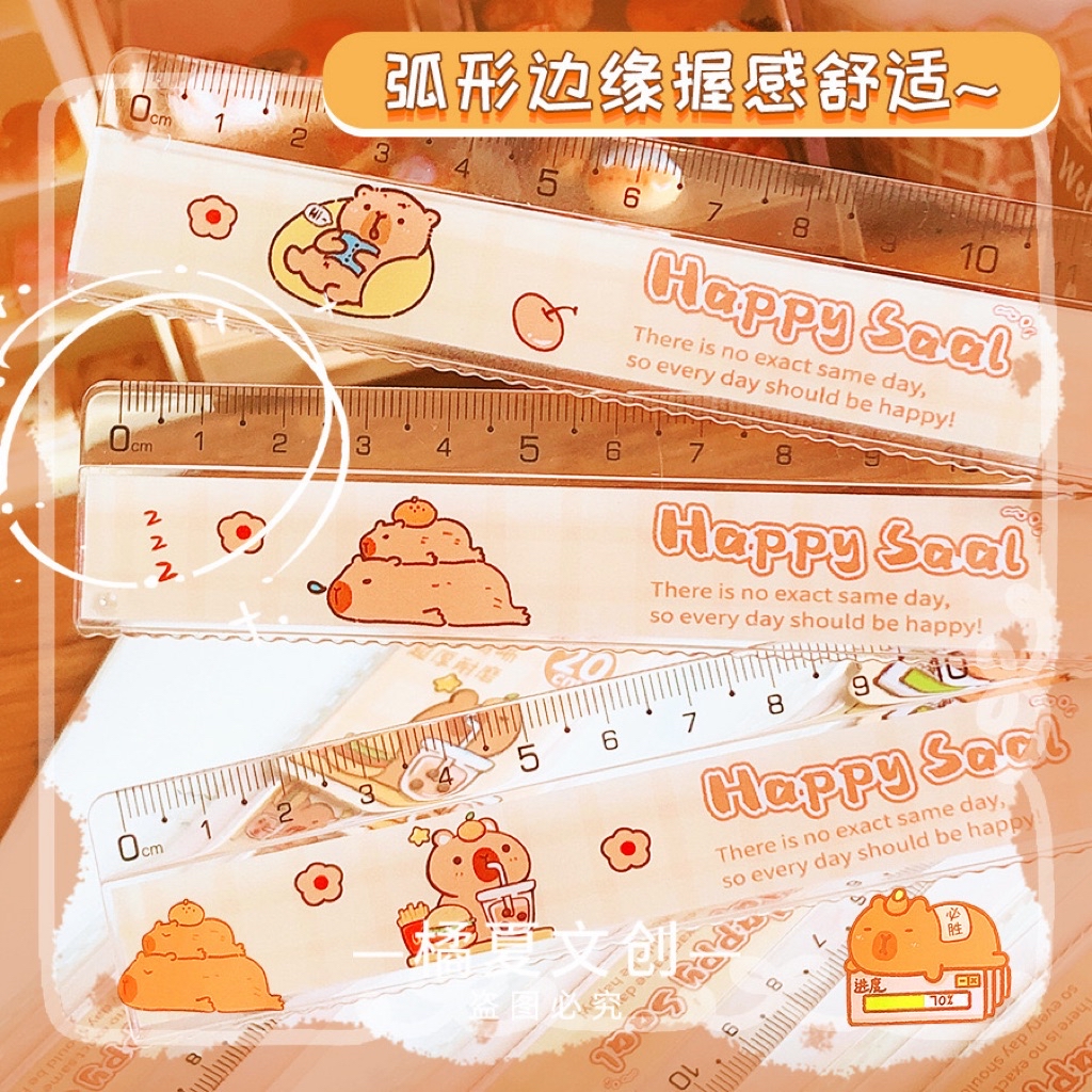 Capybara 15cm / 20cm Ruler Stationery Plastic Acrylic Shatter Resistant ...