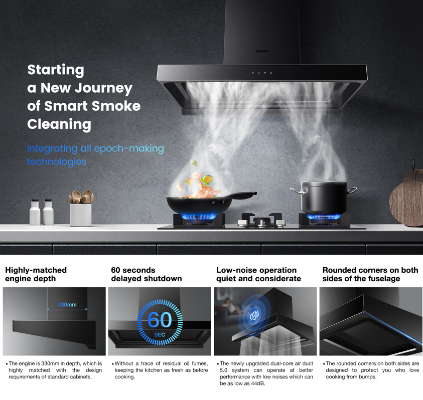 ROBAM Package Dual Cooker Hood (A862) + Gas Hob (B272 / W2985 / ZG830B ...