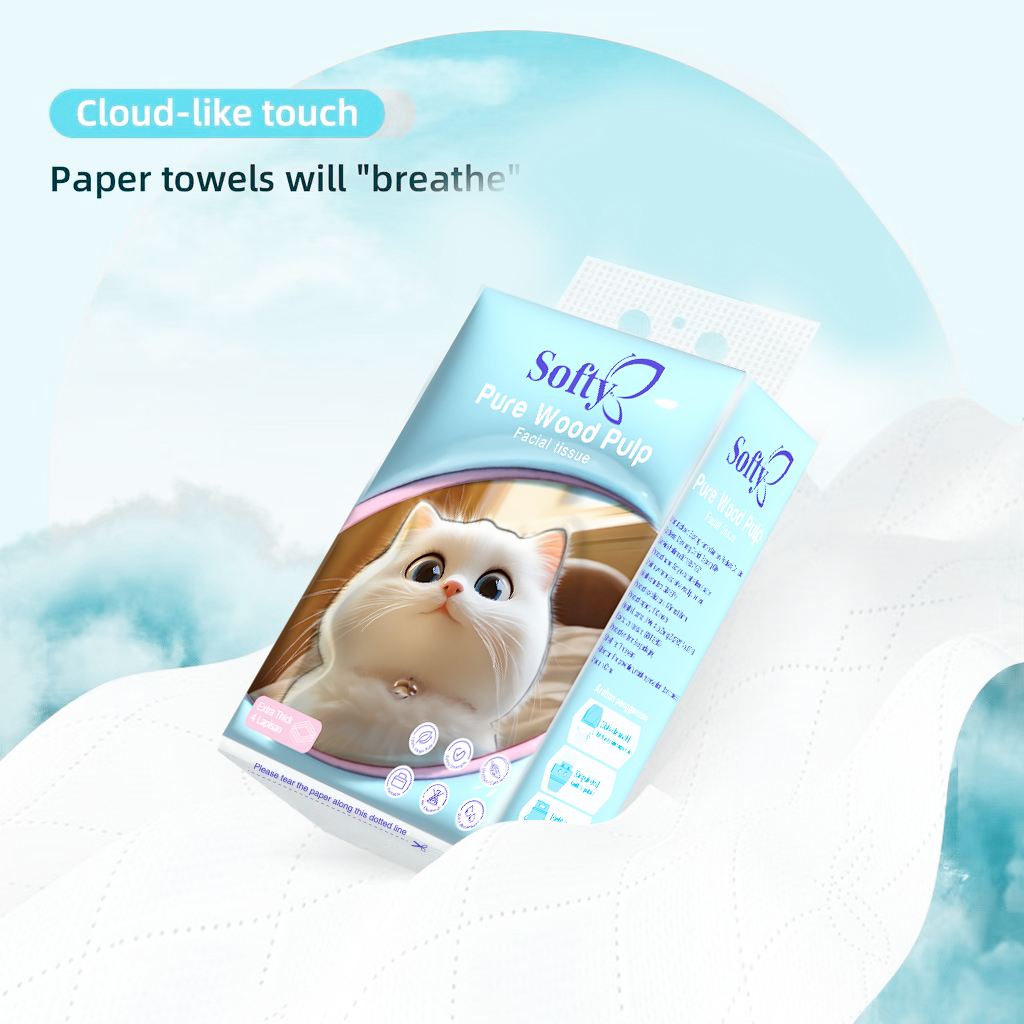 【3 Pek Tisu Softy】Softy Tisu Gantung 4 Lapisan Tisu Air Cushion Kuat Tebal Free Percuma 1 Hook ...
