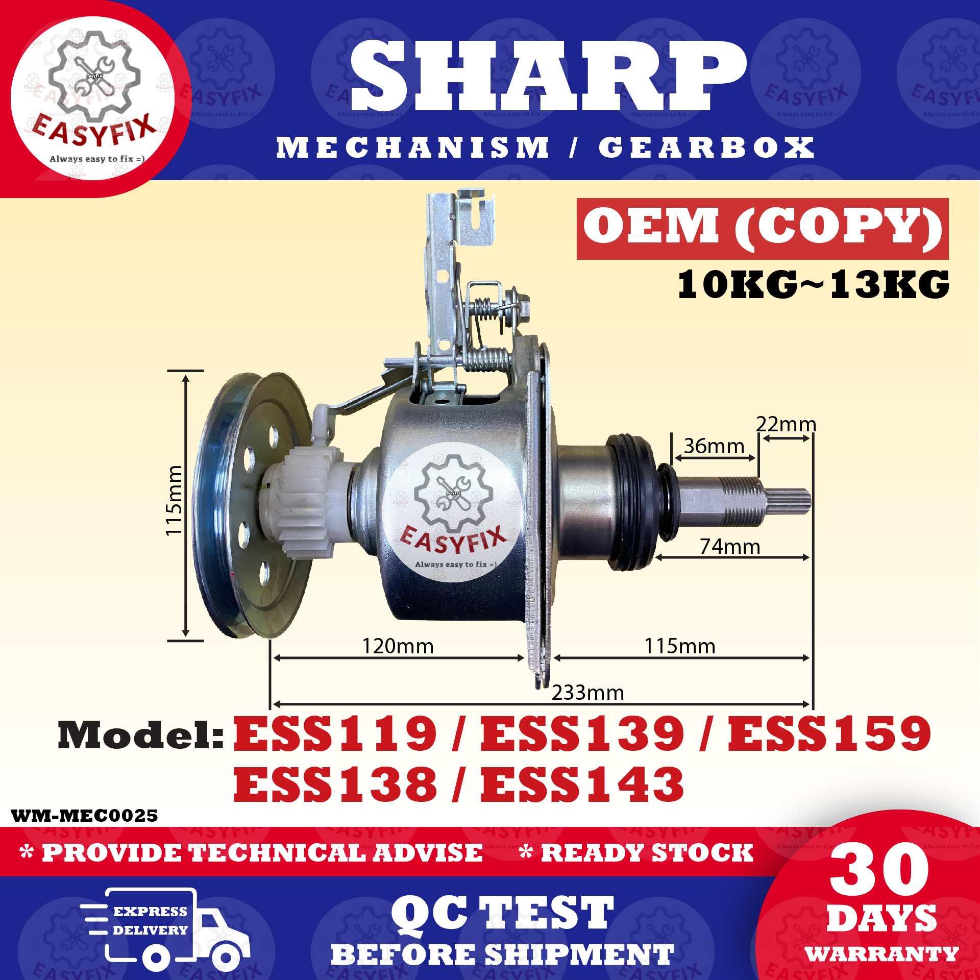 ESS119 / ESS139 / ESS159 / ESS138 / ESS143 WASHING MACHINE MECHANISM ...