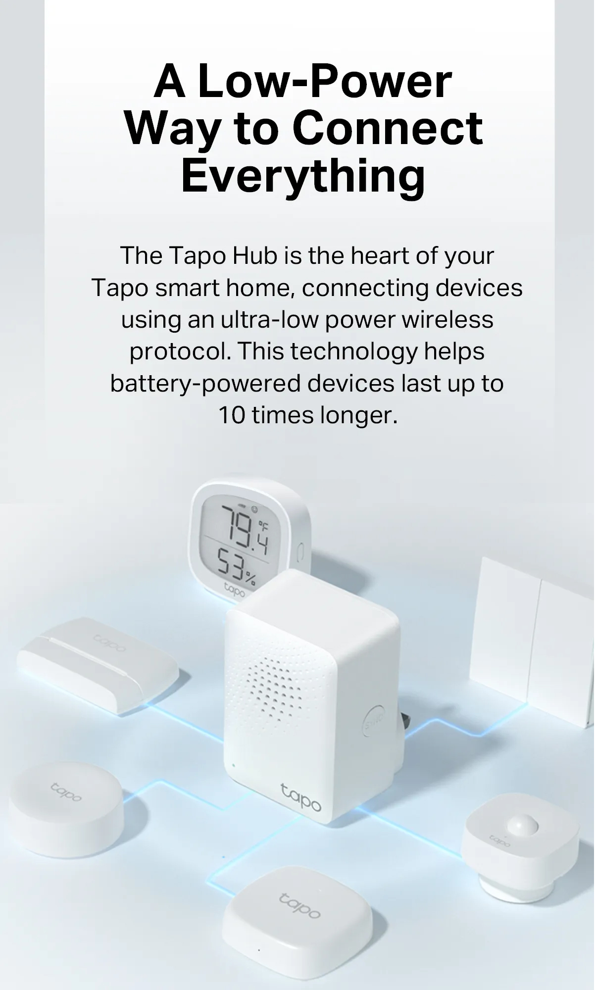 TP-LINK (TAPO H100/T100/T110/S220/S200D) Smart IoT Hub with Chime/Smart ...