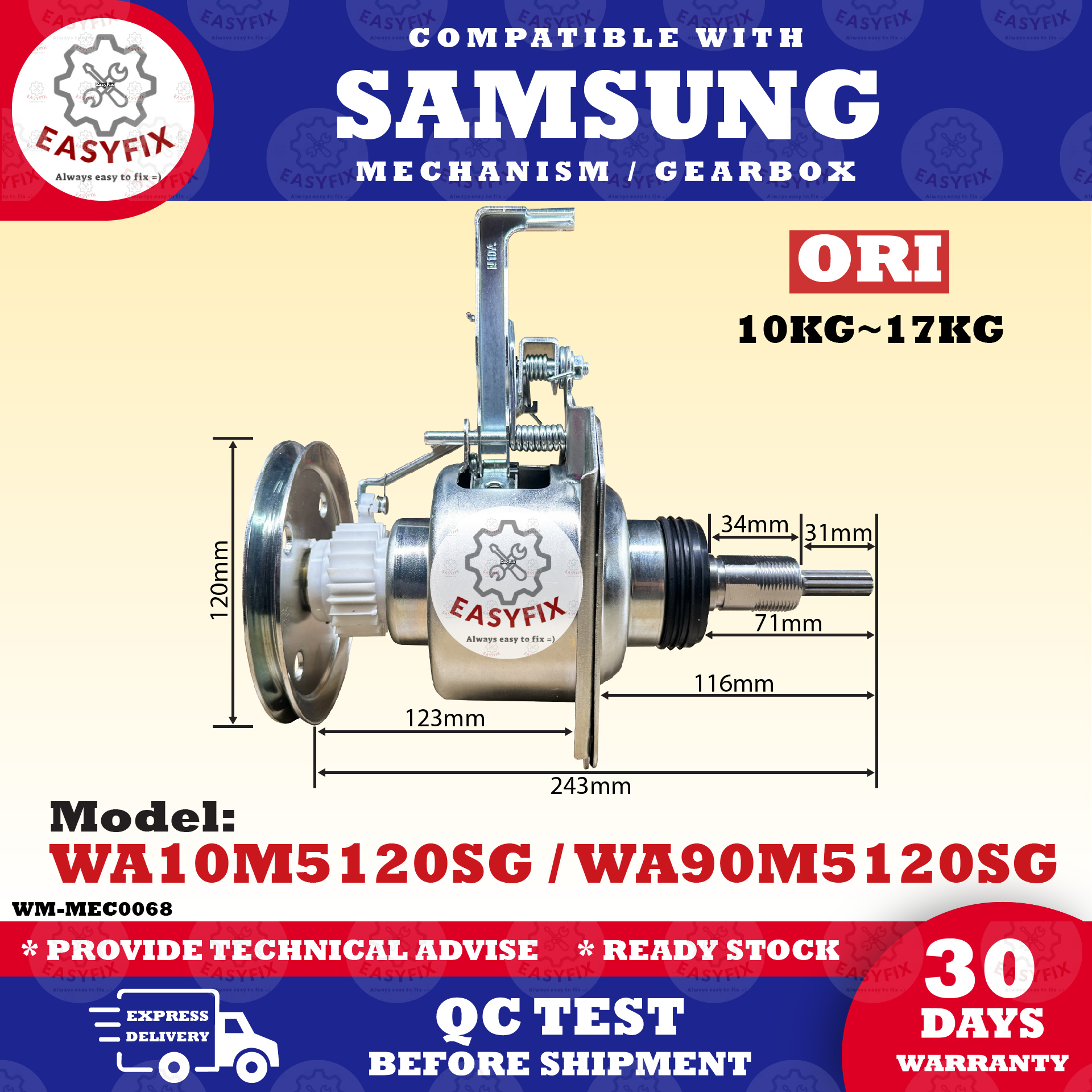 WA10M5120SG / WA90M5120SG WASHING MACHINE MECHANISM FOR SAMSUNG ...