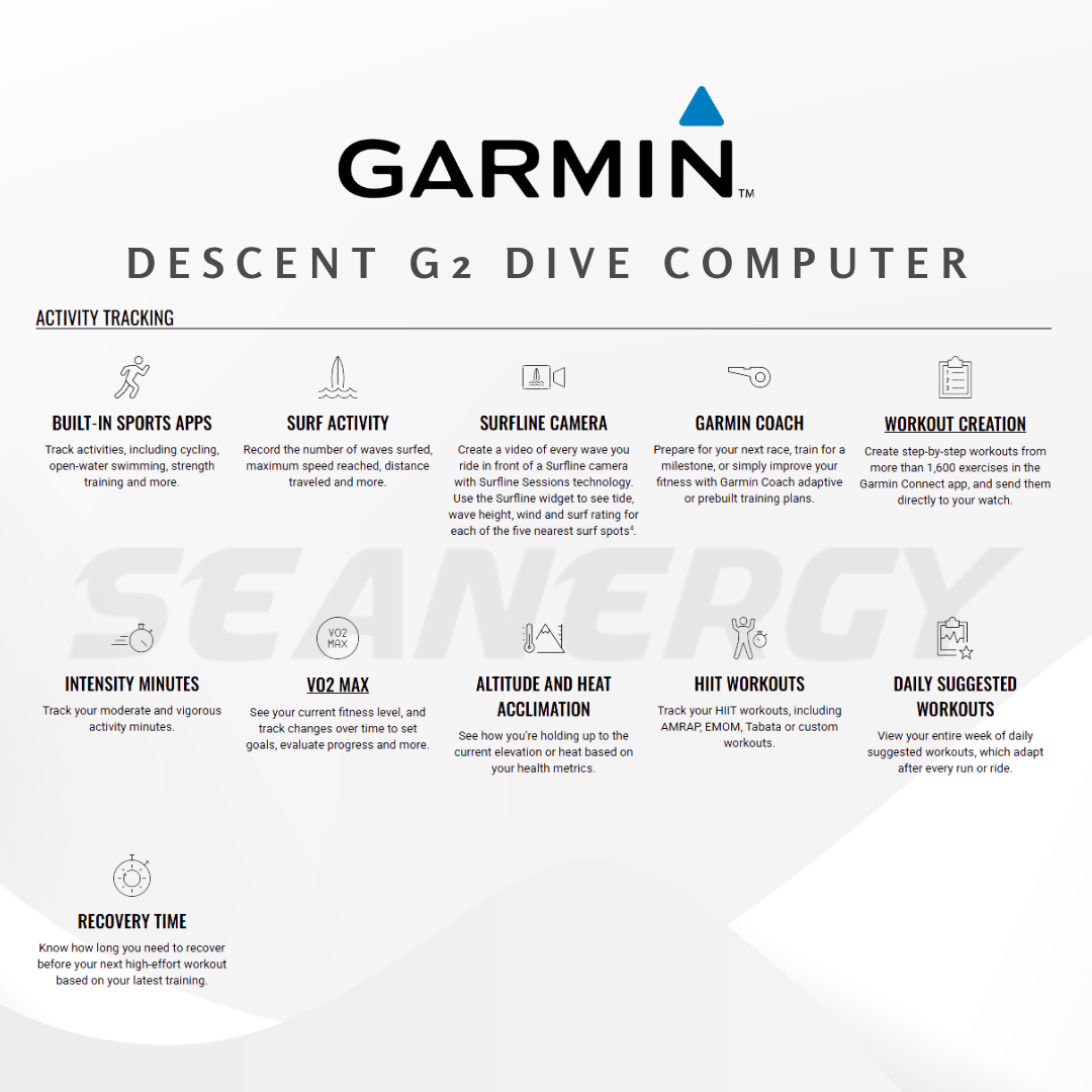 GARMIN Descent G2 Dive Computer Multi Sports Smart Watch Scuba Diving ...