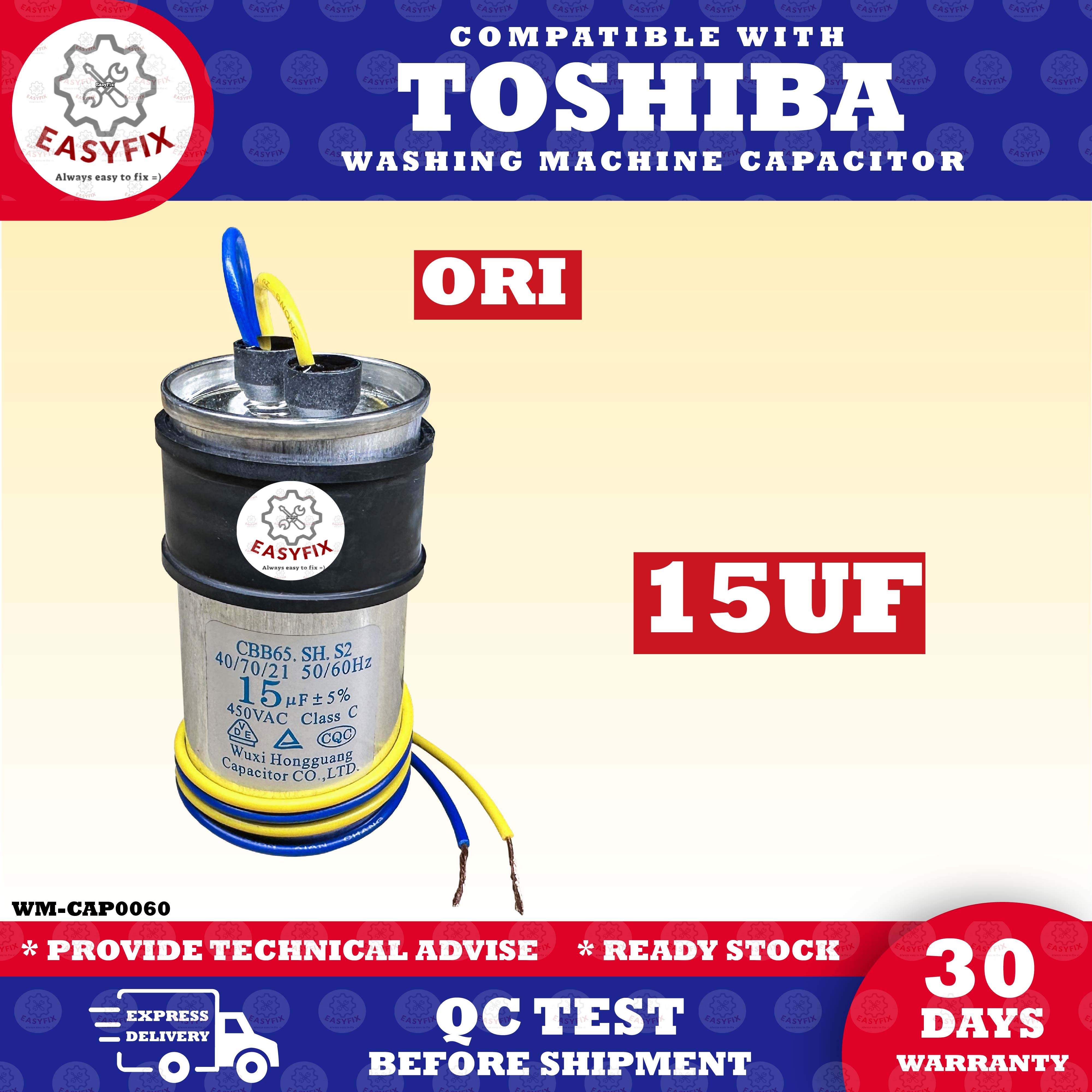 COMPATIBLE WITH TOSHIBA 15UF 450V SPIN CAPACITOR WASH CAPACITOR Washing ...