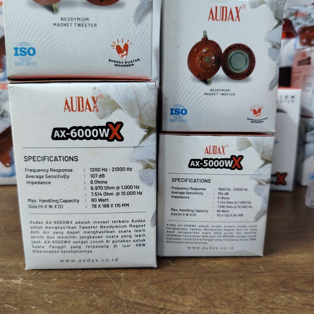 Audax AX5000WX RED VERSION Waterproof Original Made In Indonesia Swiftlet Speaker Tweeter ...