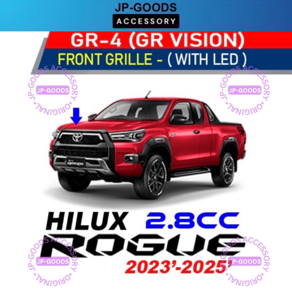 Toyota Hilux 2.8cc Rogue 2020 - 2025 GR Front Grille With LED Lights ...