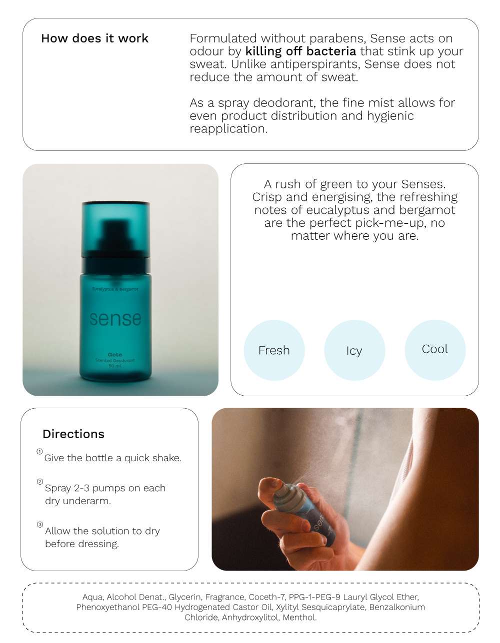 Gote's Sense Eucalyptus & Bergamot Scented Deodorant (50ml) | Shopee ...